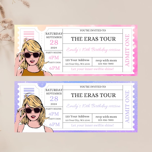 Eras Ticket Birthday Invite - Etsy