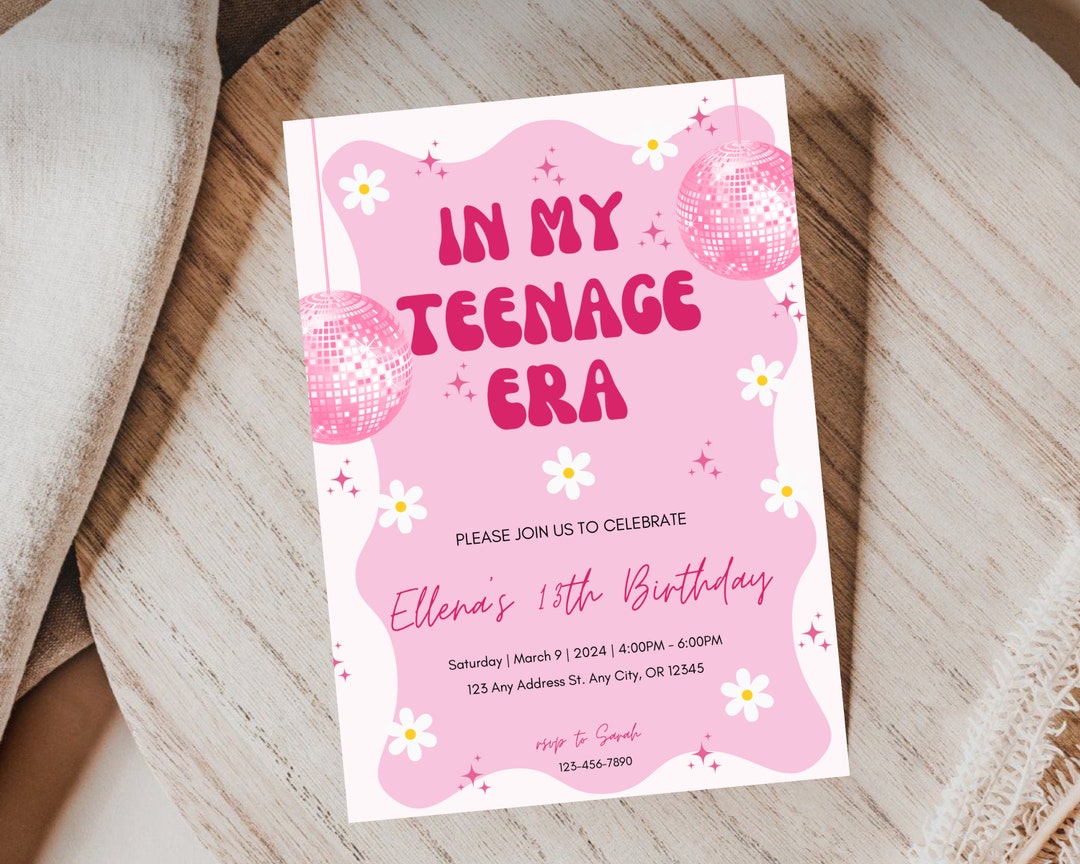EDITABLE 13th Birthday Invitation Template,thirteenth Birthday Invite ...