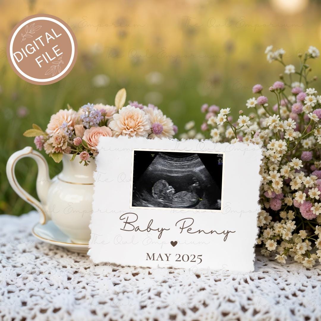 Floral Tea Pot Pregnancy Announcement: Editable Baby News (canva) - Etsy