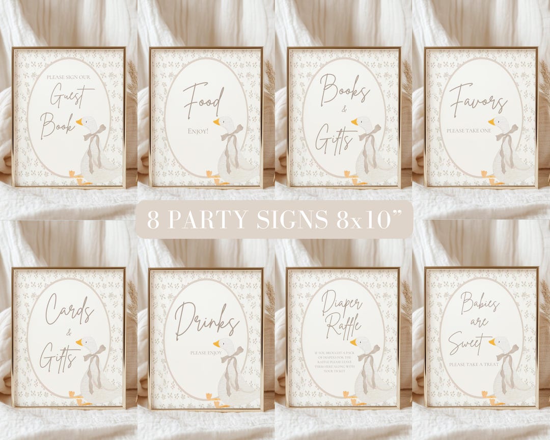 A New Silly Goose is About to Be on the Loose Baby Shower Table Signs ...