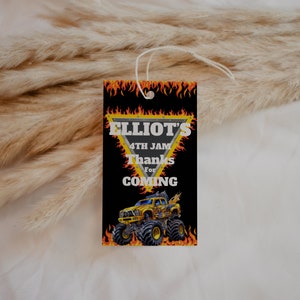 EDITABLE Monster Truck Thank You Tags,monster Jam Thank You Tag,favor ...