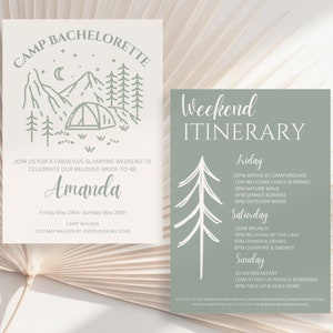 Camp Bachelorette Themed Invitation,editable Camp Bach Invite,camping ...
