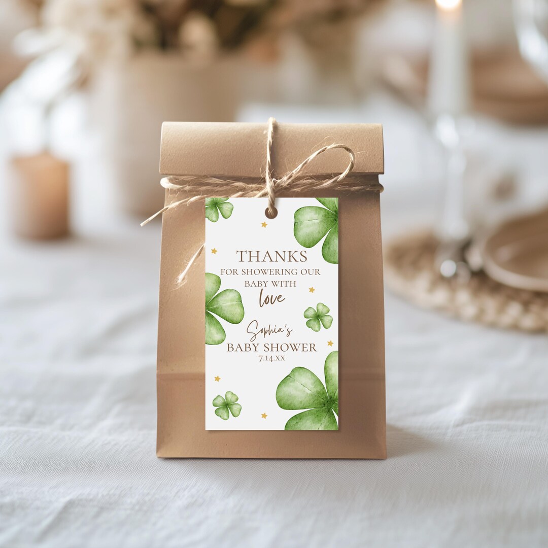 How Lucky Are We Baby Shower Thank You Tag,gender Neutral Clover Tag,st ...
