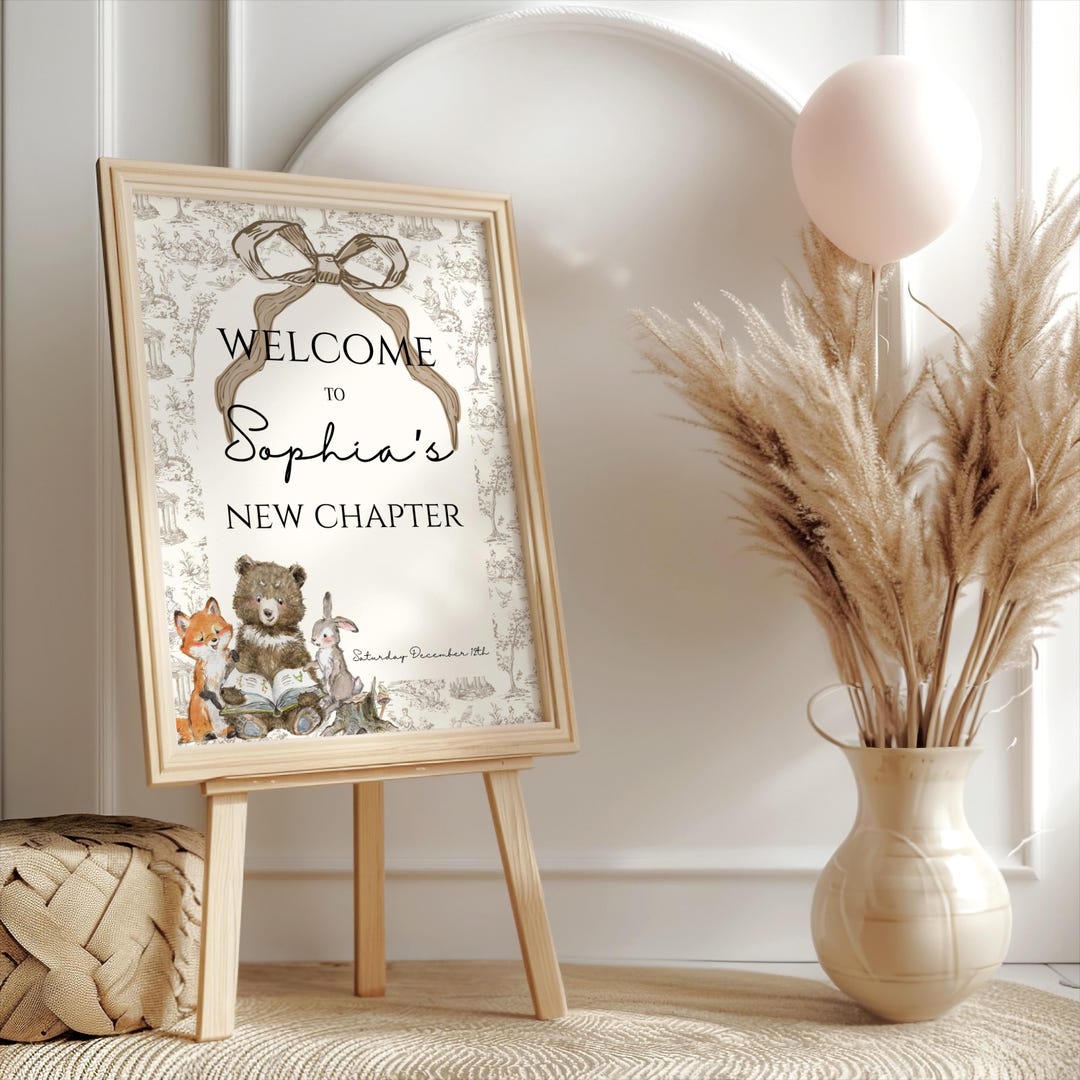 A New Chapter Will Soon Begin Baby Shower Welcome Sign,new Chapter Baby ...