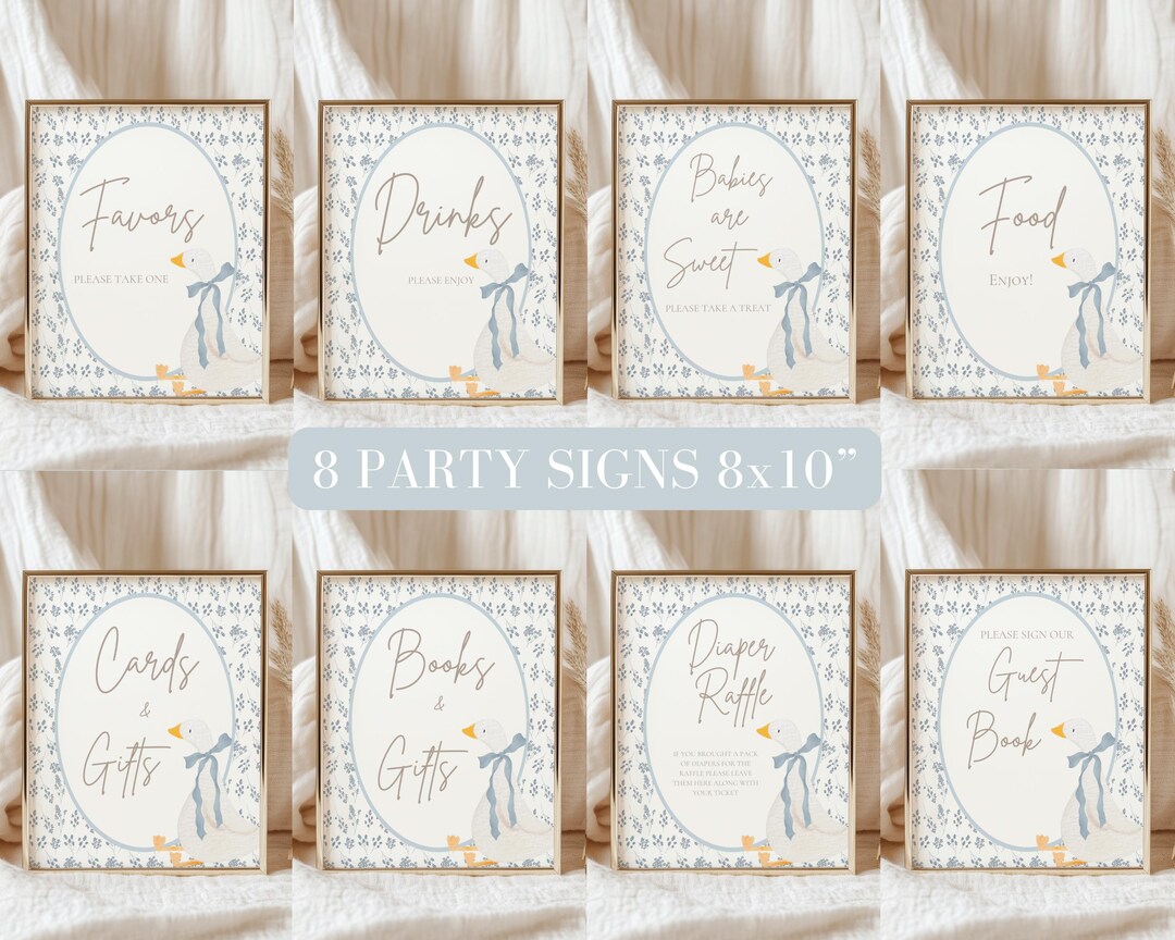 A New Silly Goose is About to Be on the Loose Baby Shower Table Signs ...