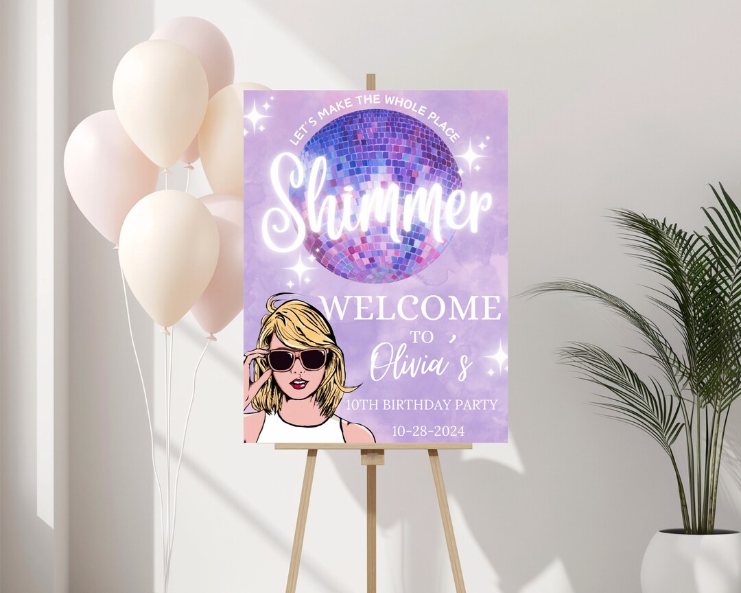 Taylor Birthday Party Welcome Sign Template, Editable Eras Birthday ...