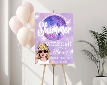Taylor Birthday Party Welcome Sign Template, Editable Eras Birthday ...