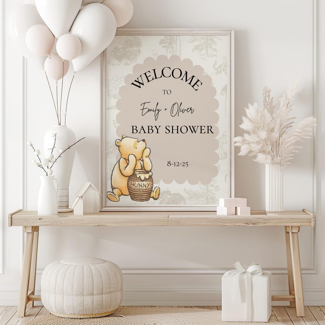 Our Little Honey is Almost Due Baby Shower Welcome Sign,classic Winnie ...