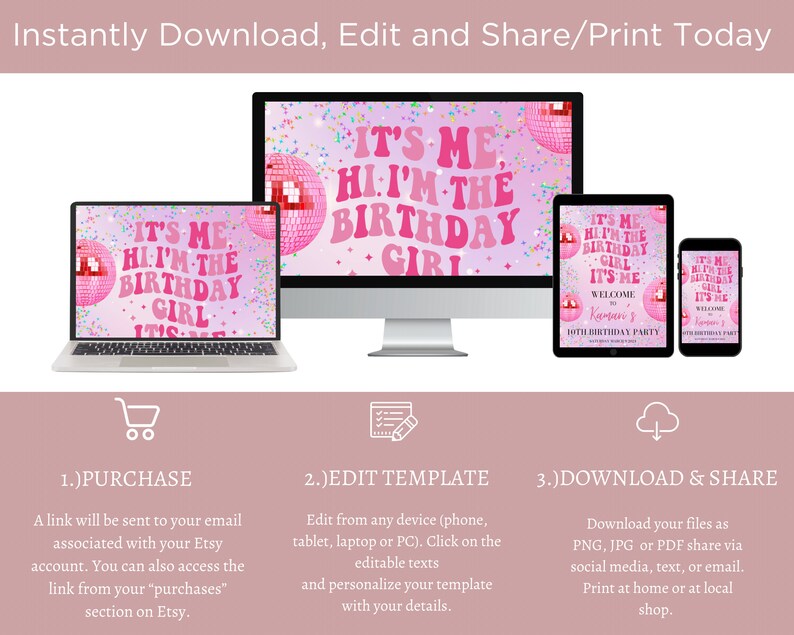 Editable 18x24 Welcome Sign,eras Birthday Party Welcome Sign,birthday ...