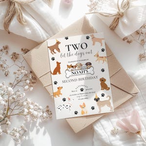 TWO Let the Dogs Out Birthday Party Invitation,dog Birthday Invite ...