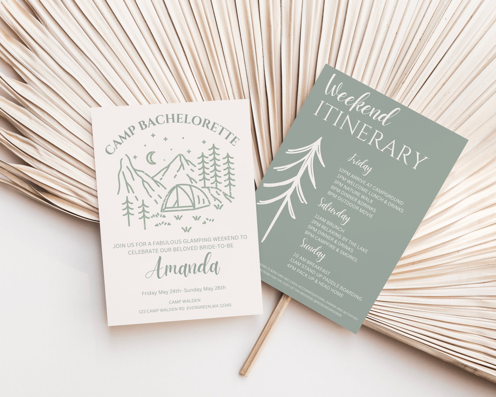 Camp Bachelorette Themed Invitation,editable Camp Bach Invite,camping ...