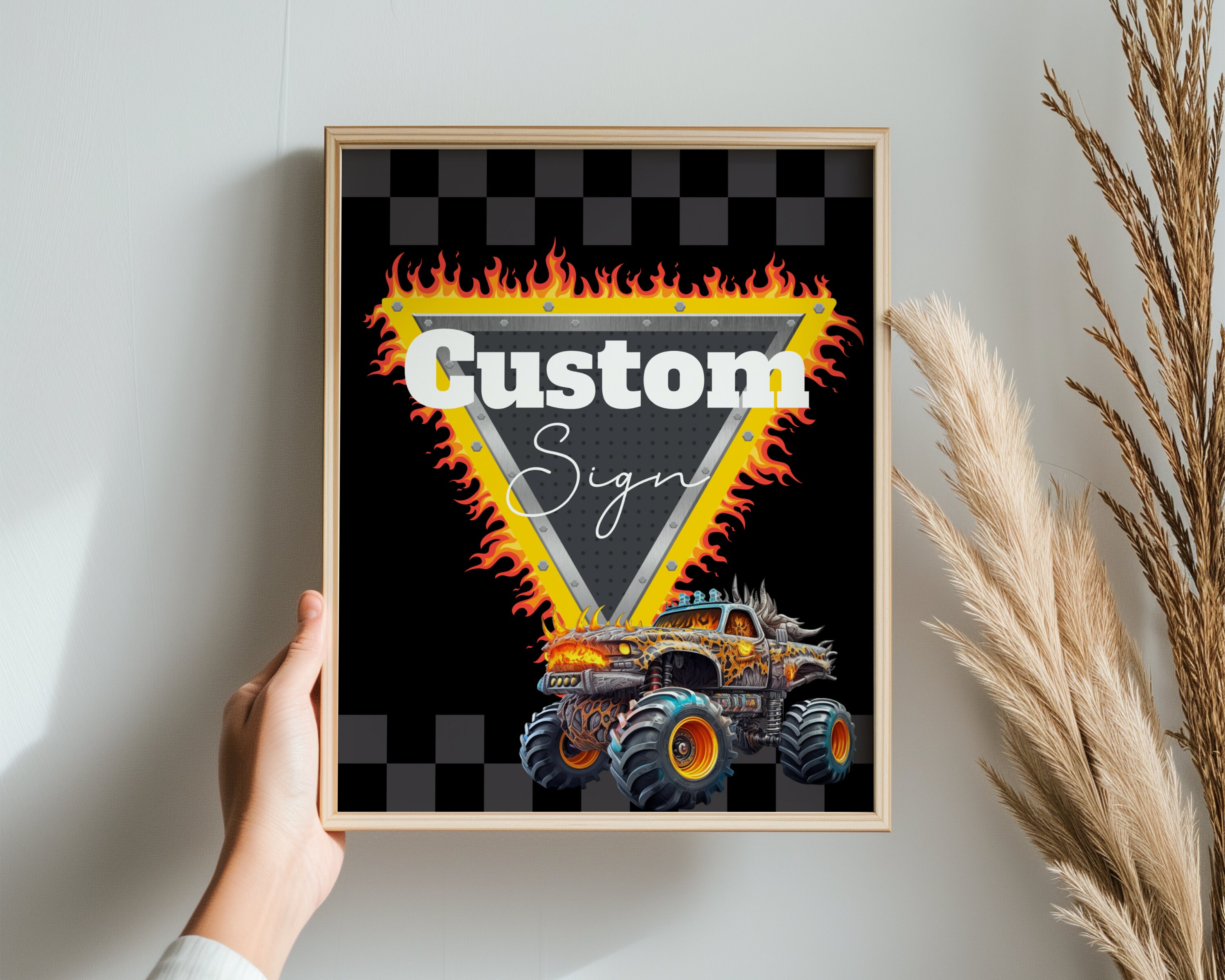 EDITABLE Monster Truck Birthday Signs,trucks Birthday Table Sign ...
