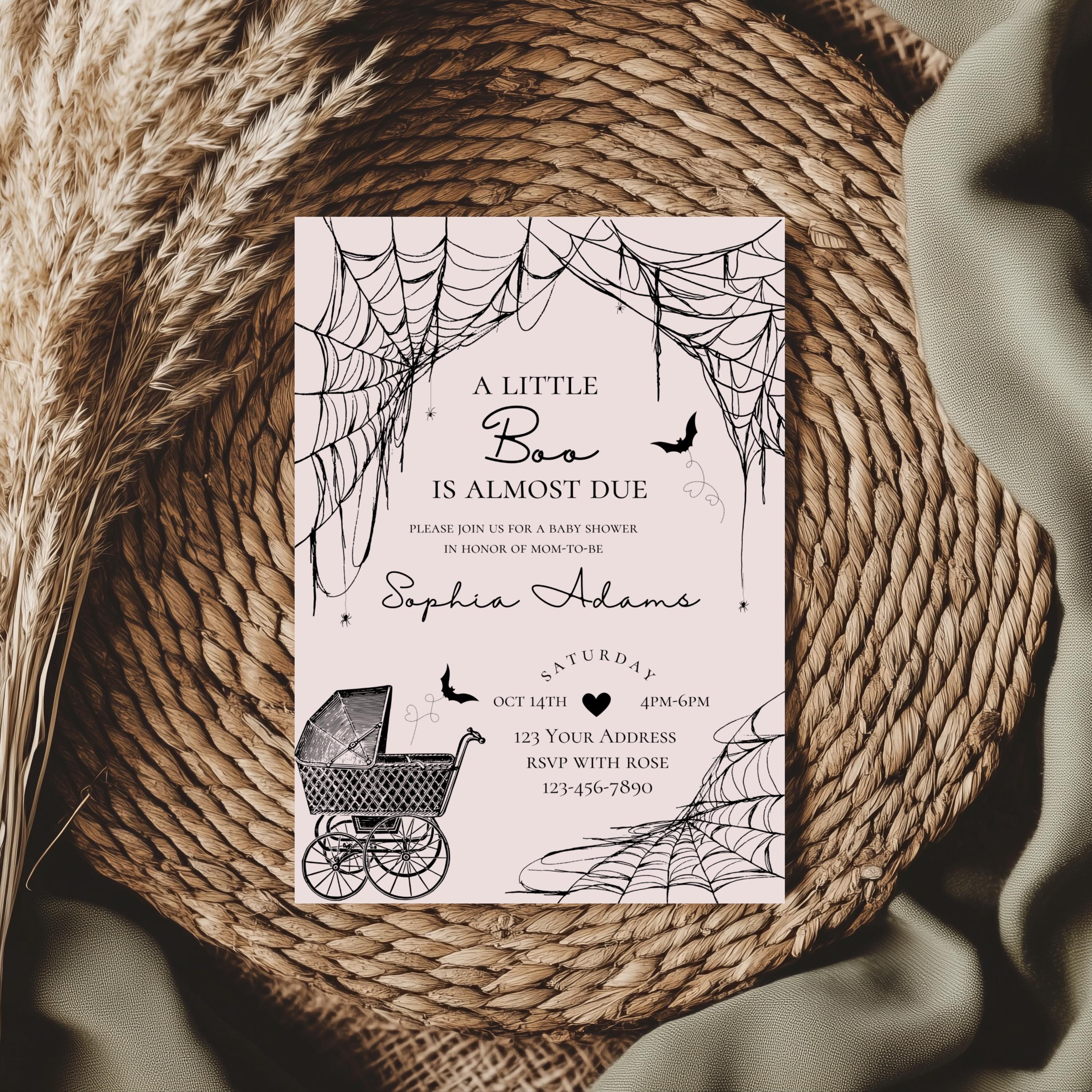 A Little Boo is Almost Due Baby Shower Invitation,girl Halloween Baby ...
