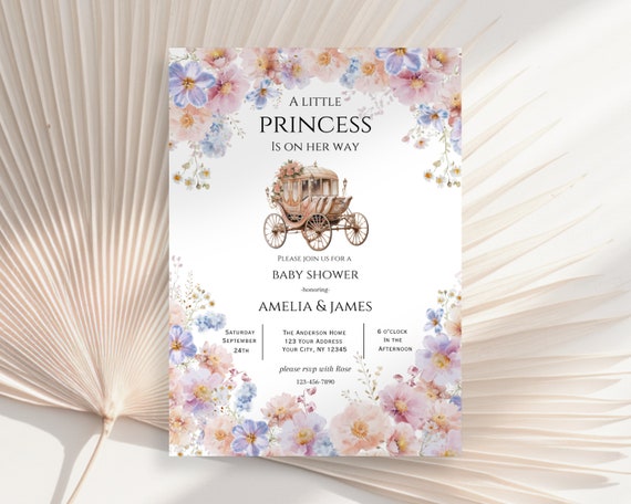 Elegant Royal Baby Shower Invites Pink And Gold Princess Baby Shower