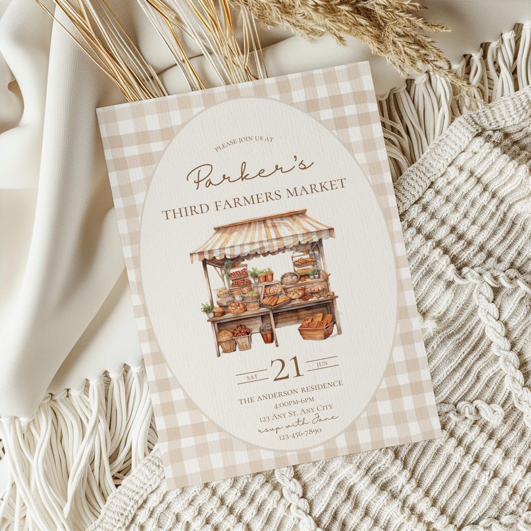 Farmers Market Birthday Party Invitation,gender Neutral Birthday Party ...