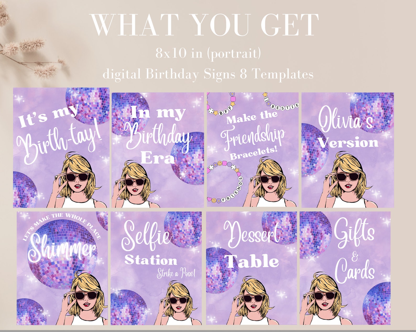 Editable Eras Birthday Posters,eras Birthday Signs,eras Birthday Party ...