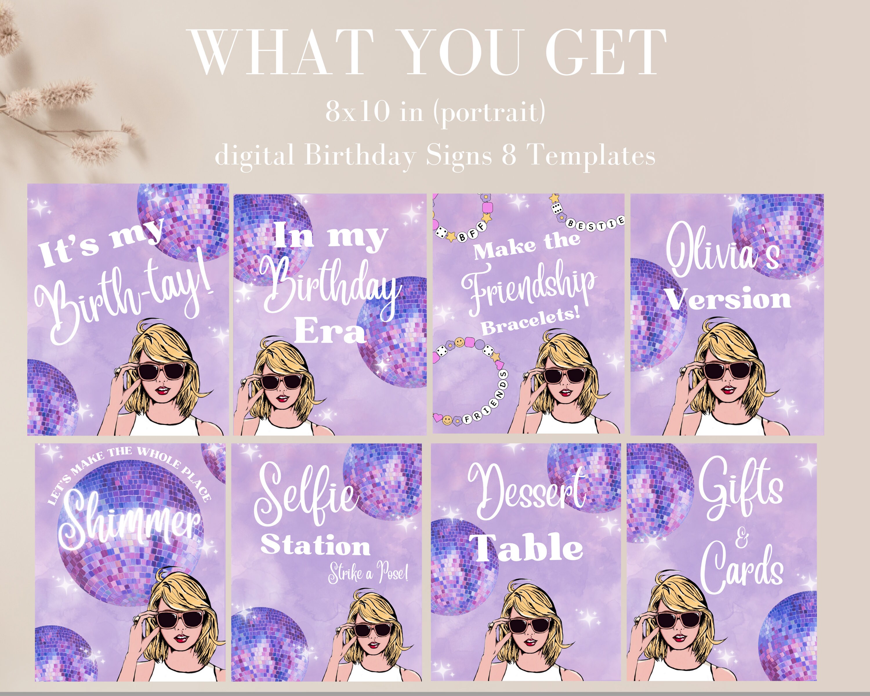 Editable Eras Birthday Posters,eras Birthday Signs,eras Birthday Party ...