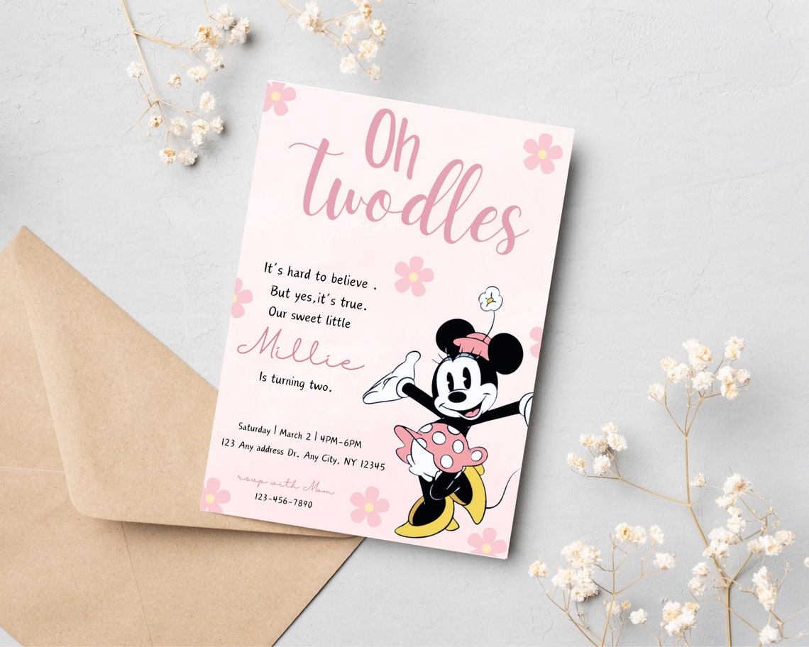 Oh Twodles Birthday Invitation, Second Birthday Invitation,minnie ...
