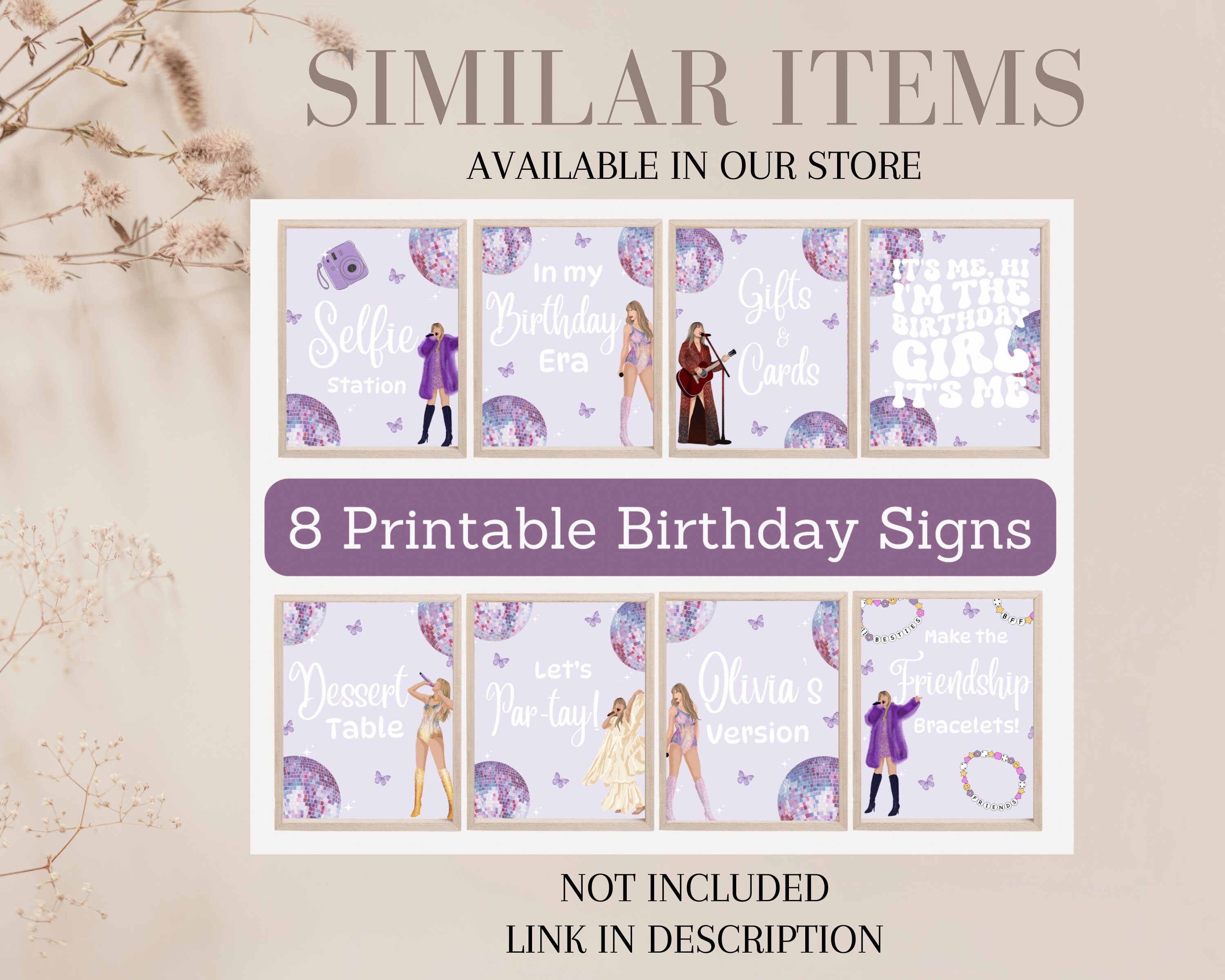 Taylor Birthday Party Invitation Template, Editable Eras Birthday ...