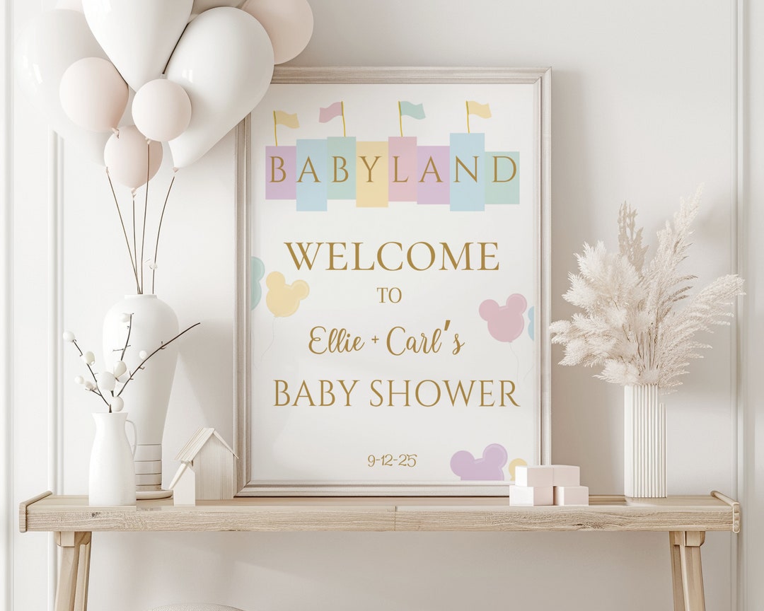 Babyland Baby Shower Welcome Sign,baby Land Baby Shower Sign Template ...