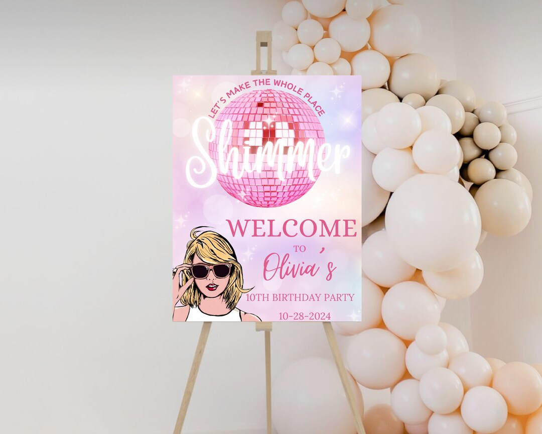 Taylor Birthday Party Welcome Sign Template, Editable Eras Birthday ...