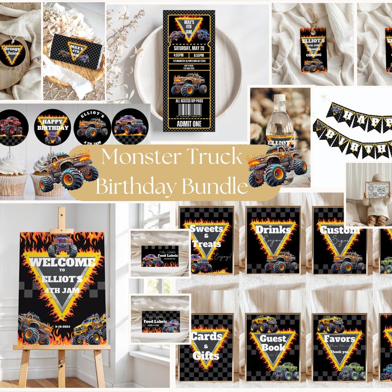 Monster Jam Party Banner - Etsy