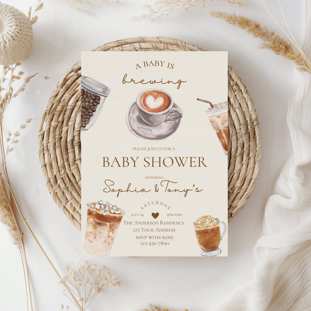 A Baby is Brewing Baby Shower Invitation,coffee Themed Baby Shower ...