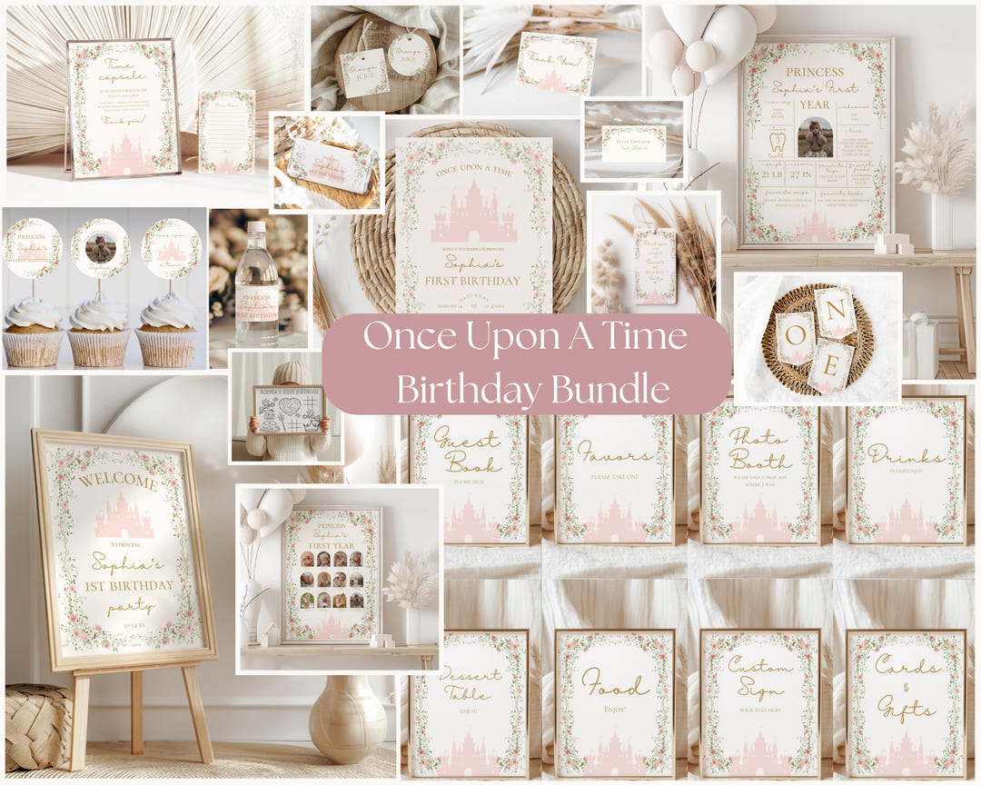 Once Upon a Time Birthday Party Bundle,girl First Birthday Decor ...