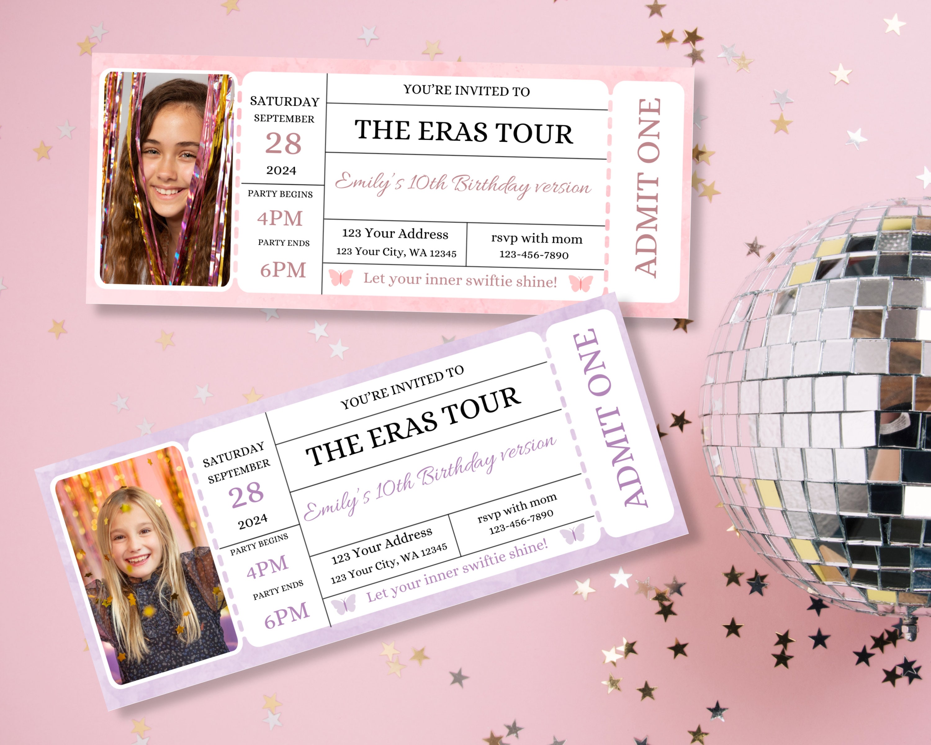 Taylor Era's Tour Ticket Stub, Birthday Invite ,eras Birthday ...