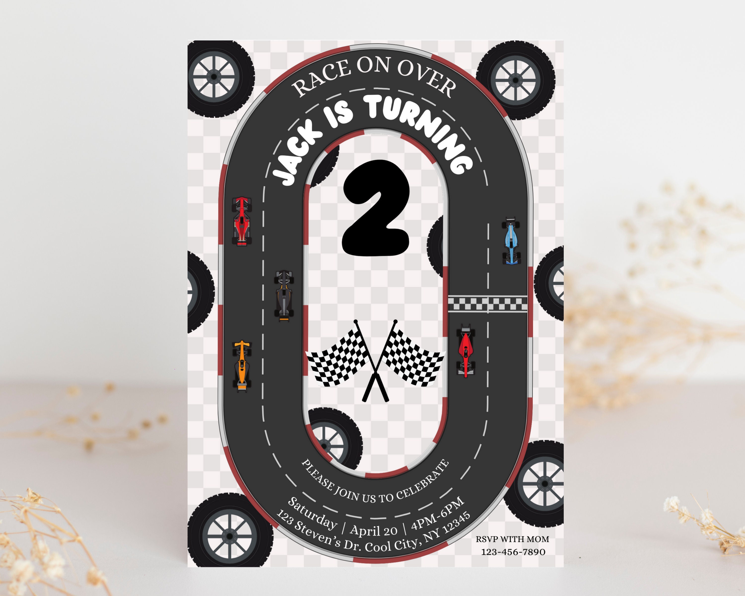 Editable Race Car Birthday Invitation Template (digital Download) - Etsy
