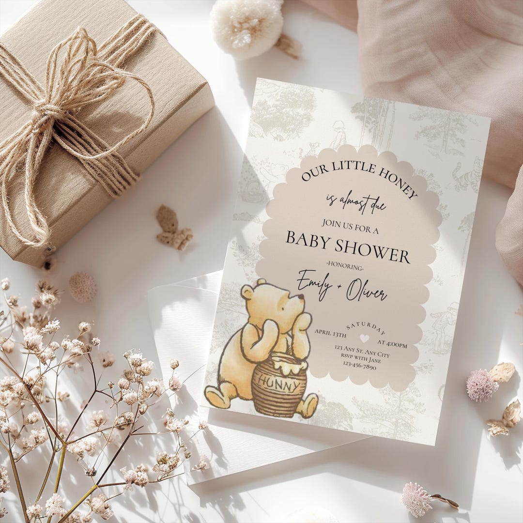 Our Little Honey is Almost Due Baby Shower Invitation,classic Winnie ...