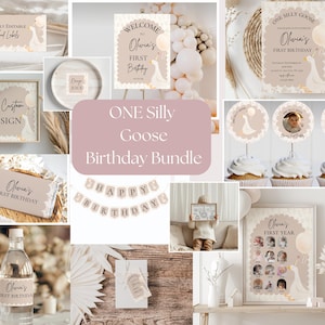 ONE Silly Goose Birthday Party Bundle,first Birthday Party Decor,1st ...