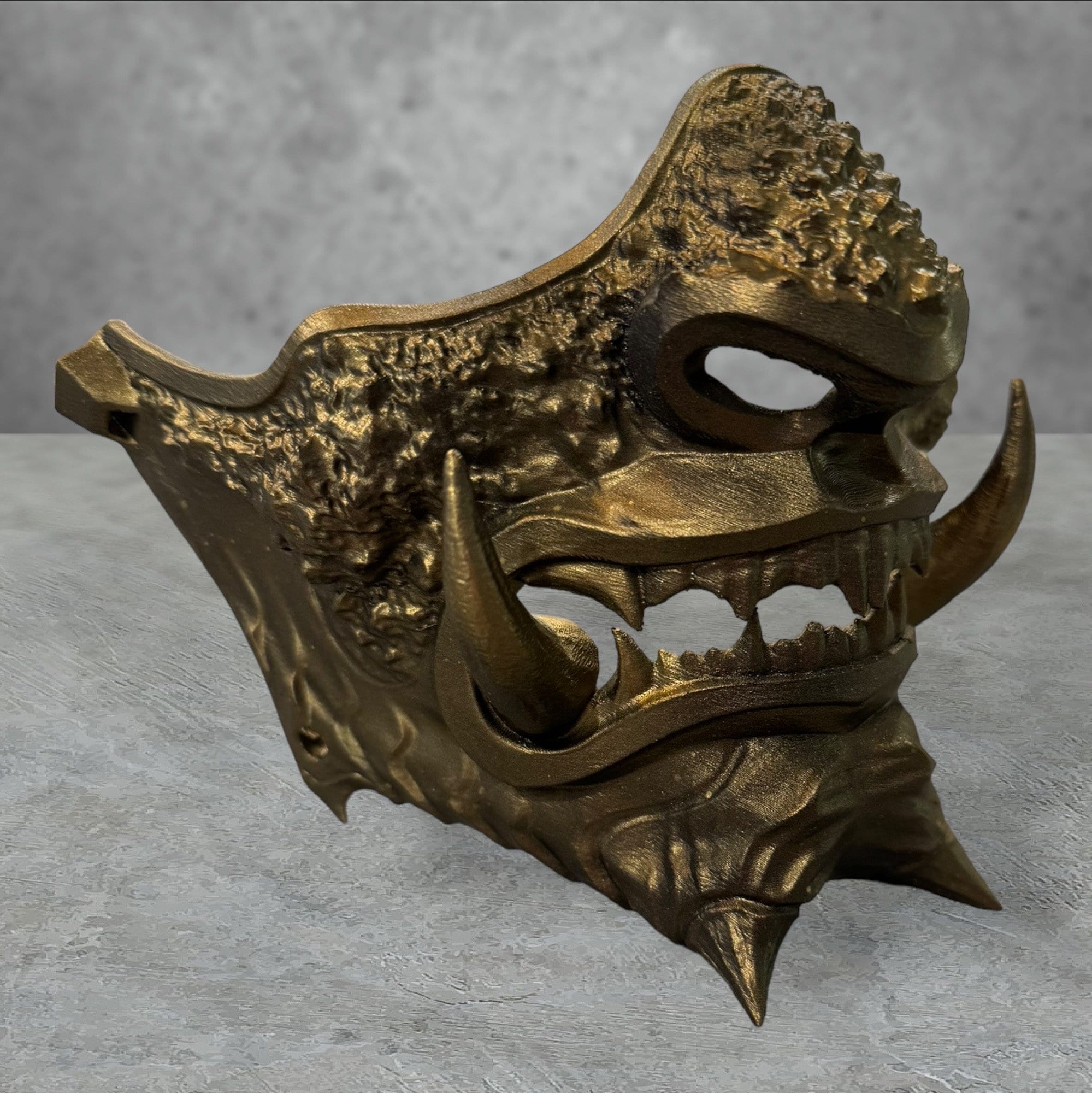 Samurai Style Mask Oni Half Mask gold - Etsy