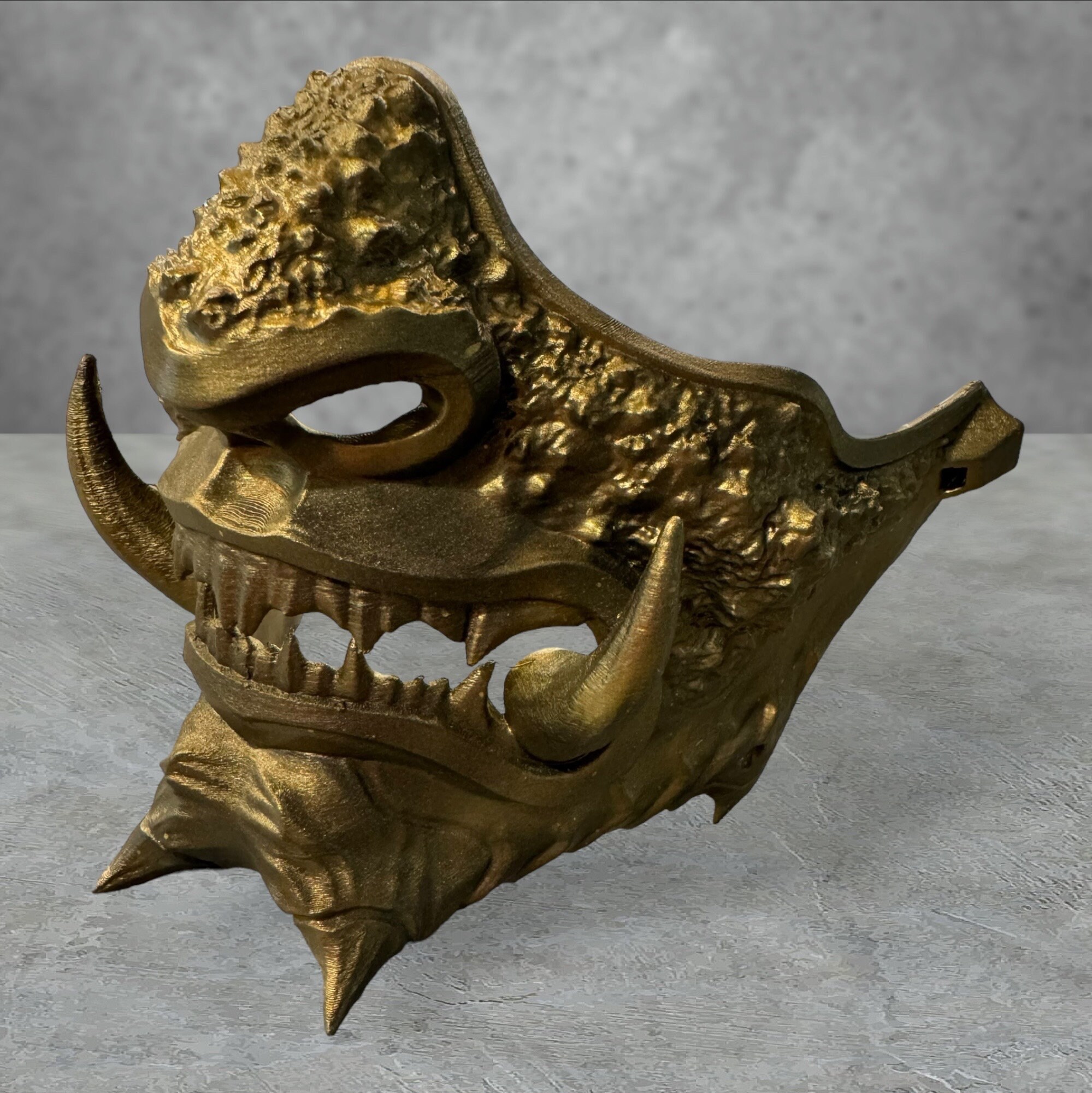 Samurai Style Mask Oni Half Mask gold - Etsy