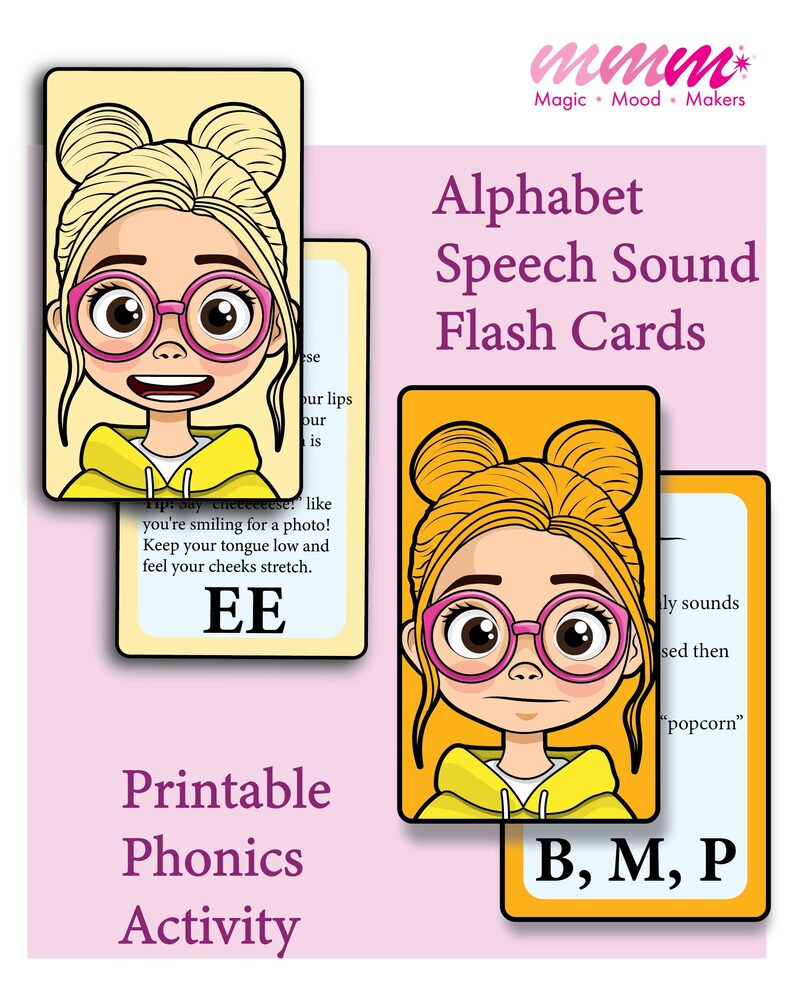 Alphabet Speech Sound Flash Cards: Phonics & Mouth Movement Activity ...