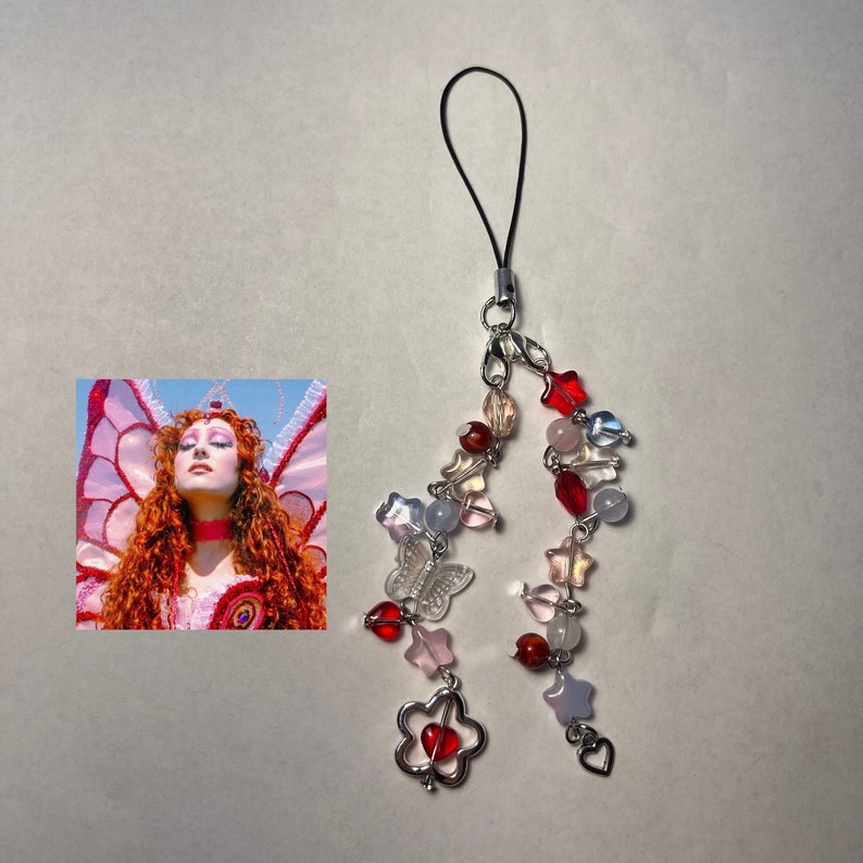 Chappell Roan Phone Charm/butterfly Phone Charm/red Phone Charm/jewelry ...