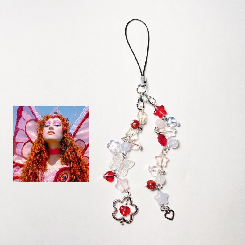 Chappell Roan Phone Charm/butterfly Phone Charm/red Phone Charm/jewelry ...