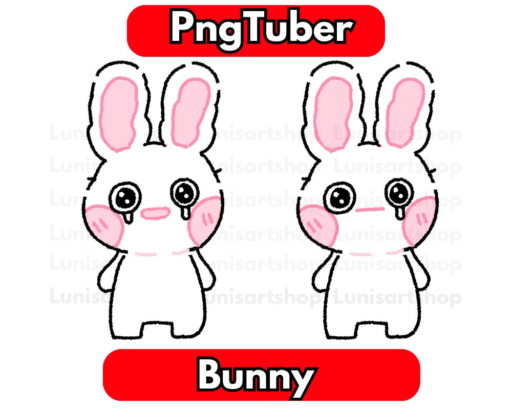 Bunny Pngtuber, Cute Kawaii Pngtuber for Twitch and Youtube Stream ...