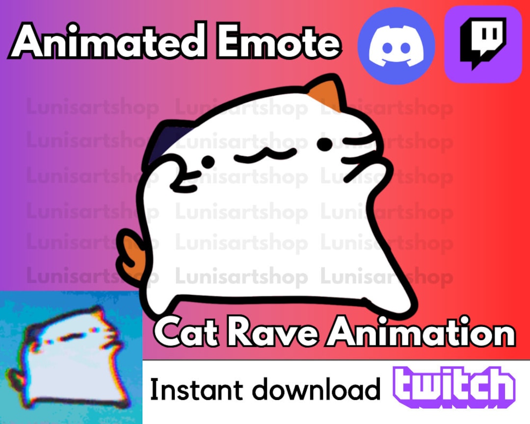 Animated Twitch Emote, Cat Emote, Cat Dancing Meme Twitch Animated ...