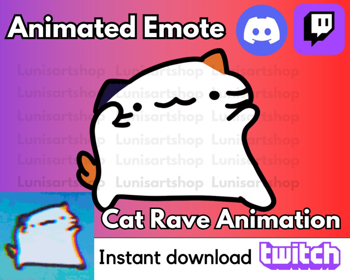 Animated Twitch Emote, Cat Emote, Cat Dancing Meme Twitch Animated ...