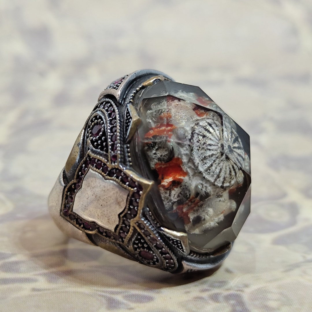 Handmade Jewelry Sterling 925K Silver Aya Sofia Men's Ring All Size,gift for Men 25th ...