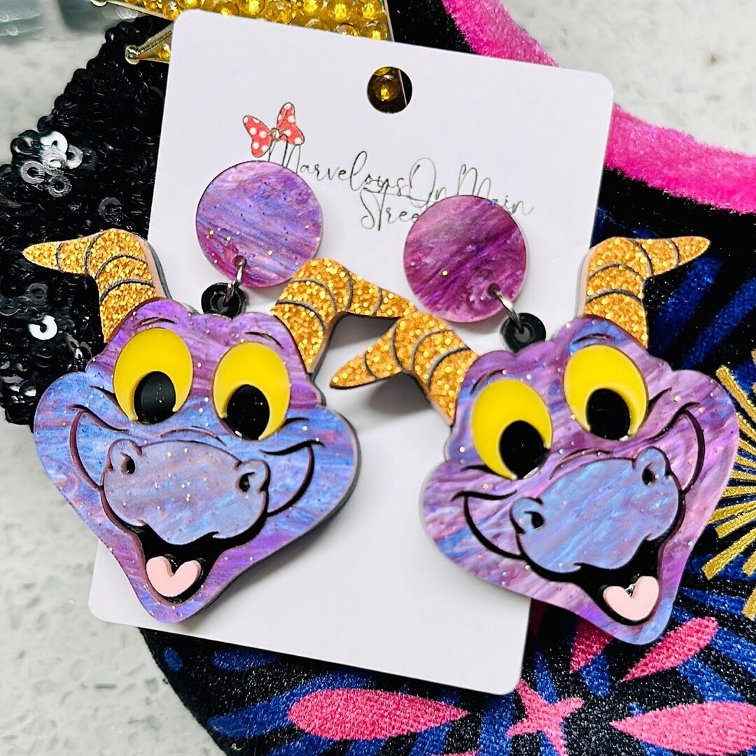 Figment Earrings - Dragon Inspired Lightweight Acrylic Dangle Drop ...