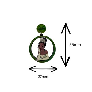 Princess Tiana Earrings - Princess & the Frog Lightweight Acrylic ...