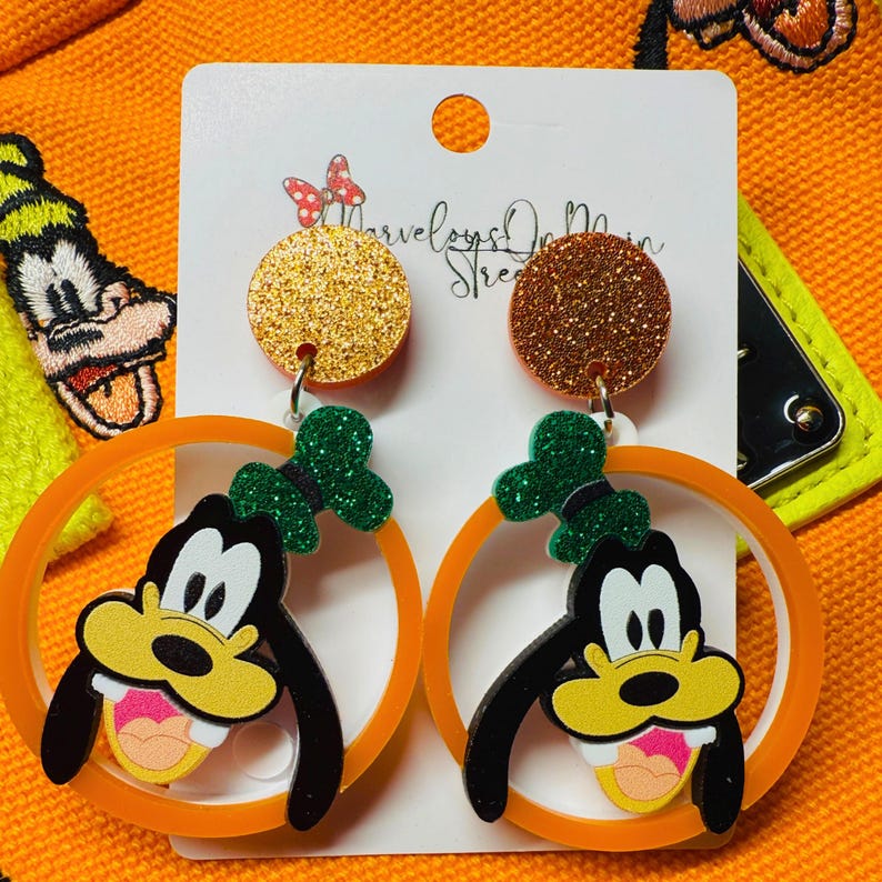 Goofy Earrings: Acrylic Dangle Drop Costume Jewelry - Etsy