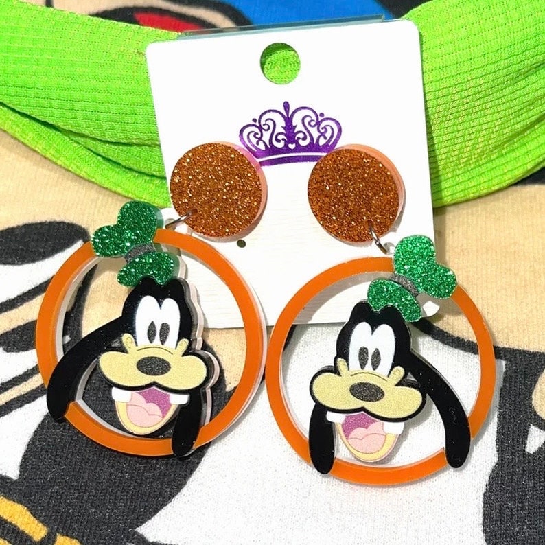Goofy Earrings: Acrylic Dangle Drop Costume Jewelry - Etsy