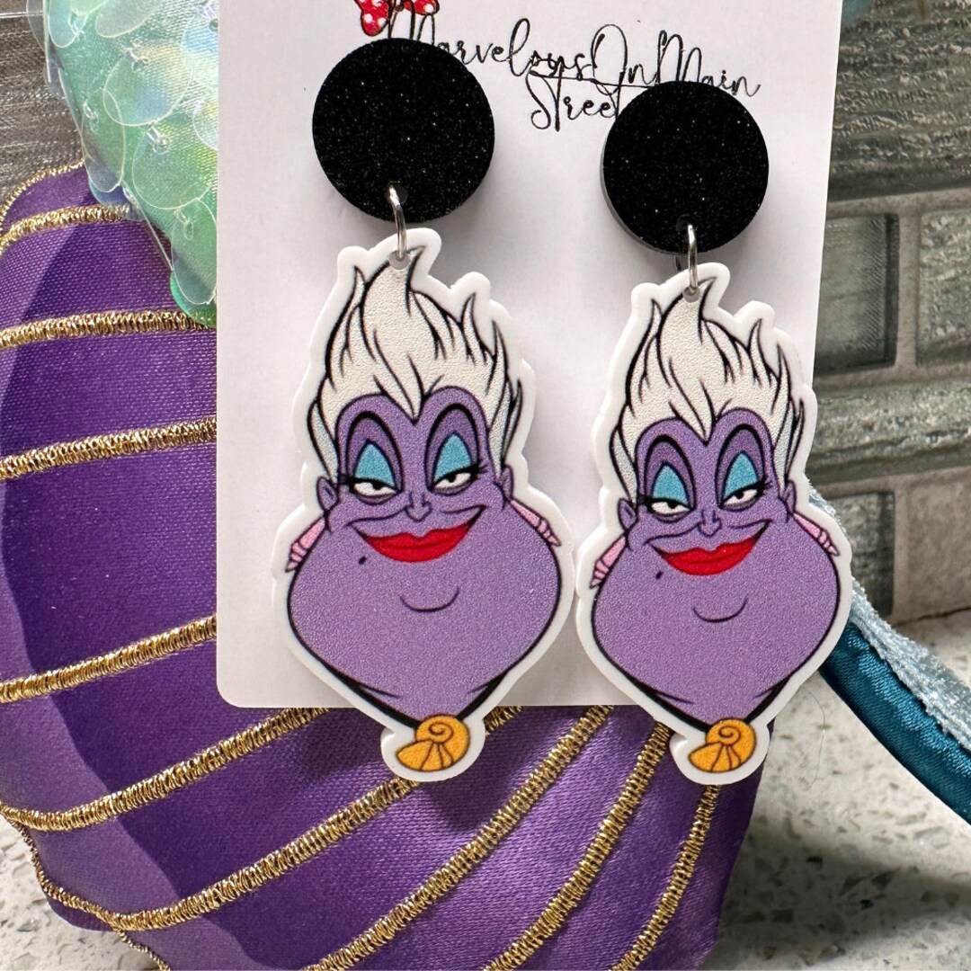 Ursula Earrings - Little Mermaid Lightweight Acrylic Costume Jewelry ...