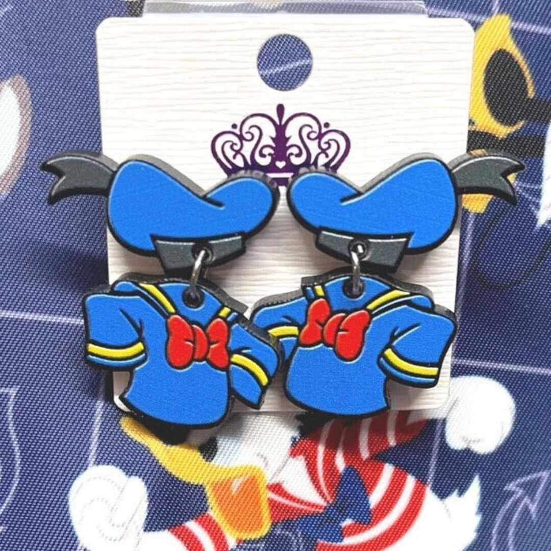 Donald Duck Earrings Lightweight Sailor Acrylic Dangle Drop Jewelry ...