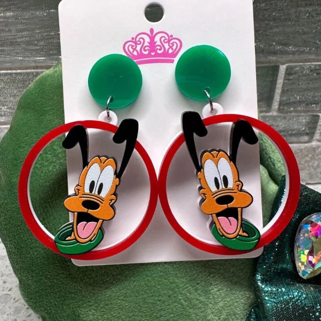 Pluto Earrings - Lightweight Acrylic Dangle Drop Costume Statement ...