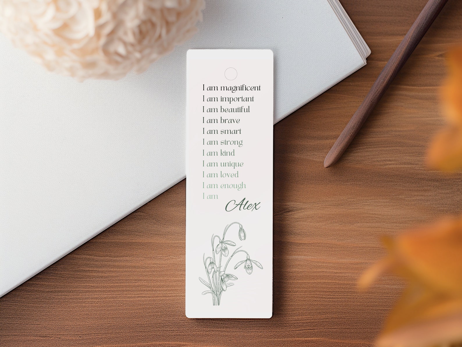 Custom Bookmark Printable Positive Affirmations Bookmarks Personalized ...