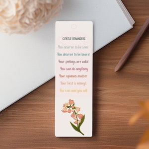 Custom Bookmark Printable Positive Affirmations Bookmarks Personalized ...